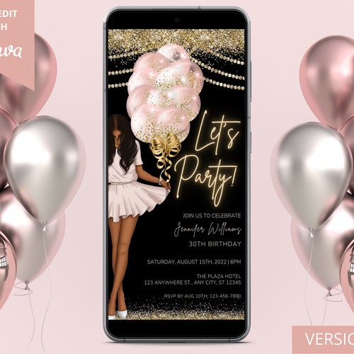 Digital Animated Birthday Party Invitation Electronic Invite - Etsy