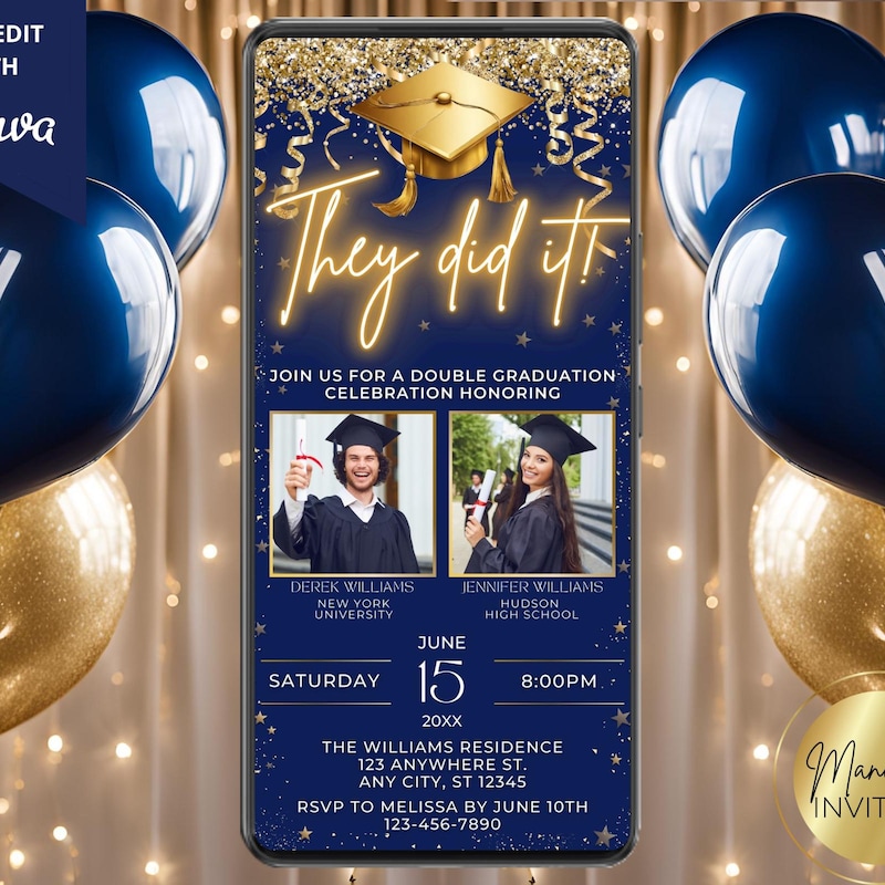 Blue Gold Graduation - Etsy
