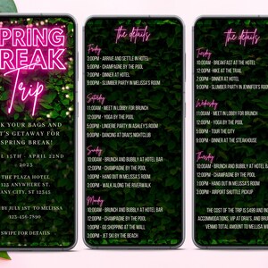 Electronic Spring Break Trip Week Invitation Digital - Etsy