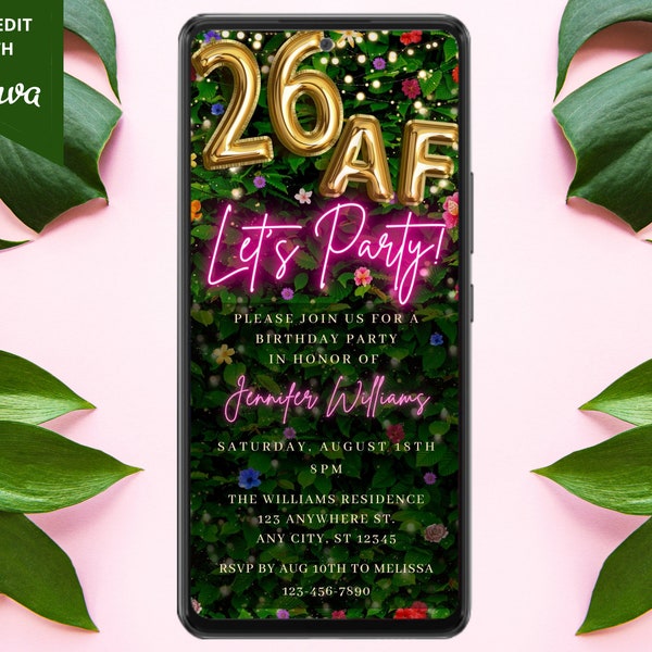 26th Birthday Invitation Templates - Etsy