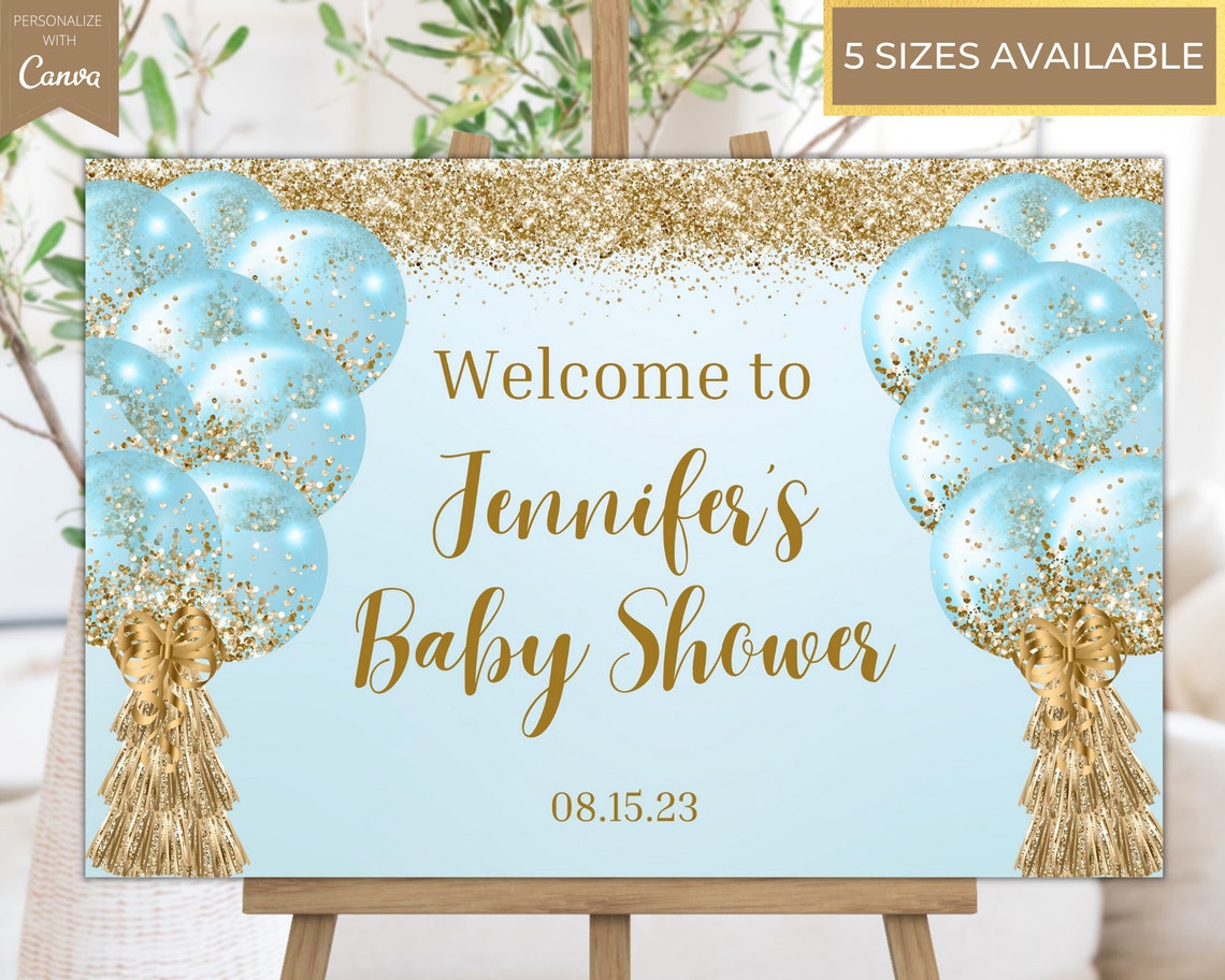 Printable Boy Baby Shower Welcome Sign Editable Baby Shower - Etsy