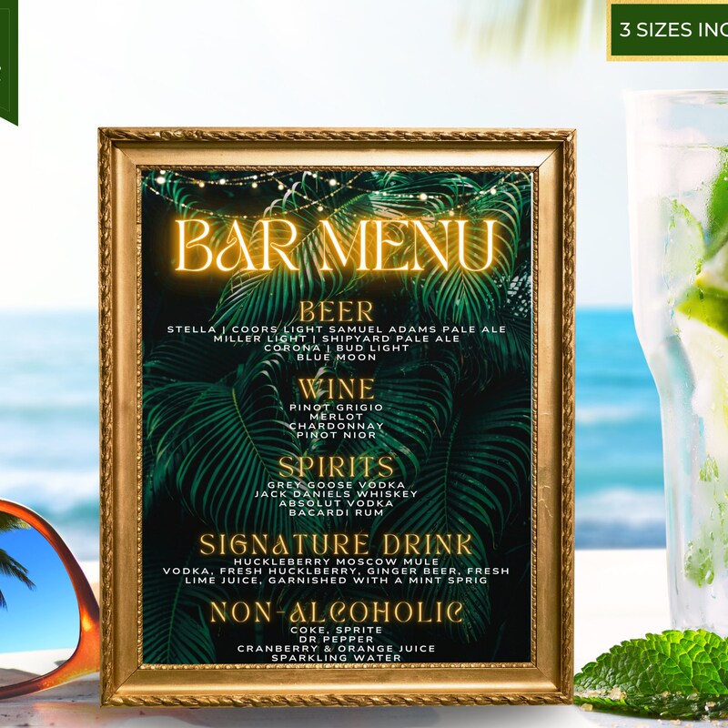 Bar Menu - Etsy