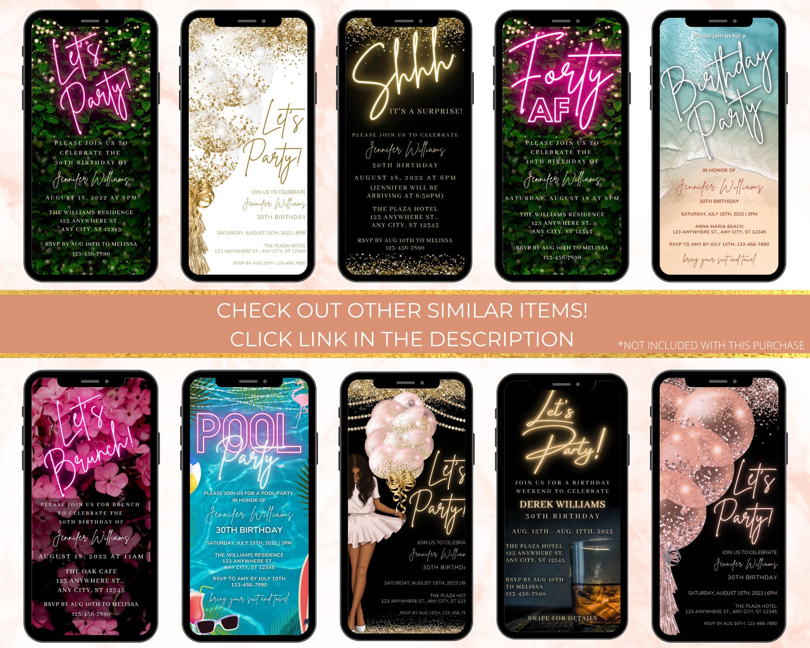 80th Birthday Digital Invitation Electronic 80th Birthday Etsy