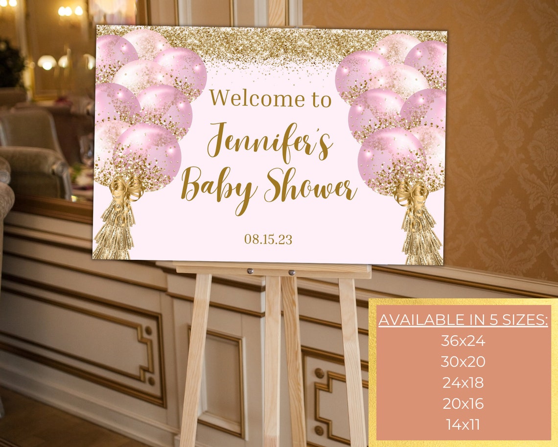 Printable Girl Baby Shower Welcome Sign Editable Baby Shower - Etsy