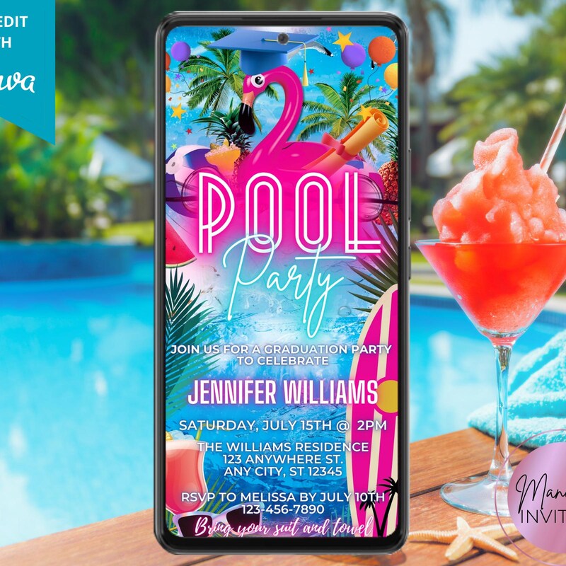 Flamingo Invitation - Etsy