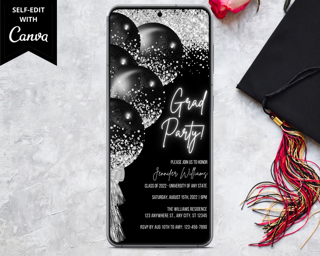 Digital Graduation Party Invitation, Electronic Graduation Invite ...