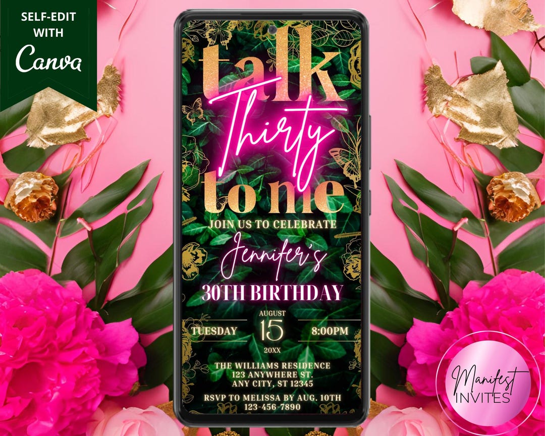 Digital Talk Thirty to Me 30th Birthday Party Invitation, Phone Evite ...