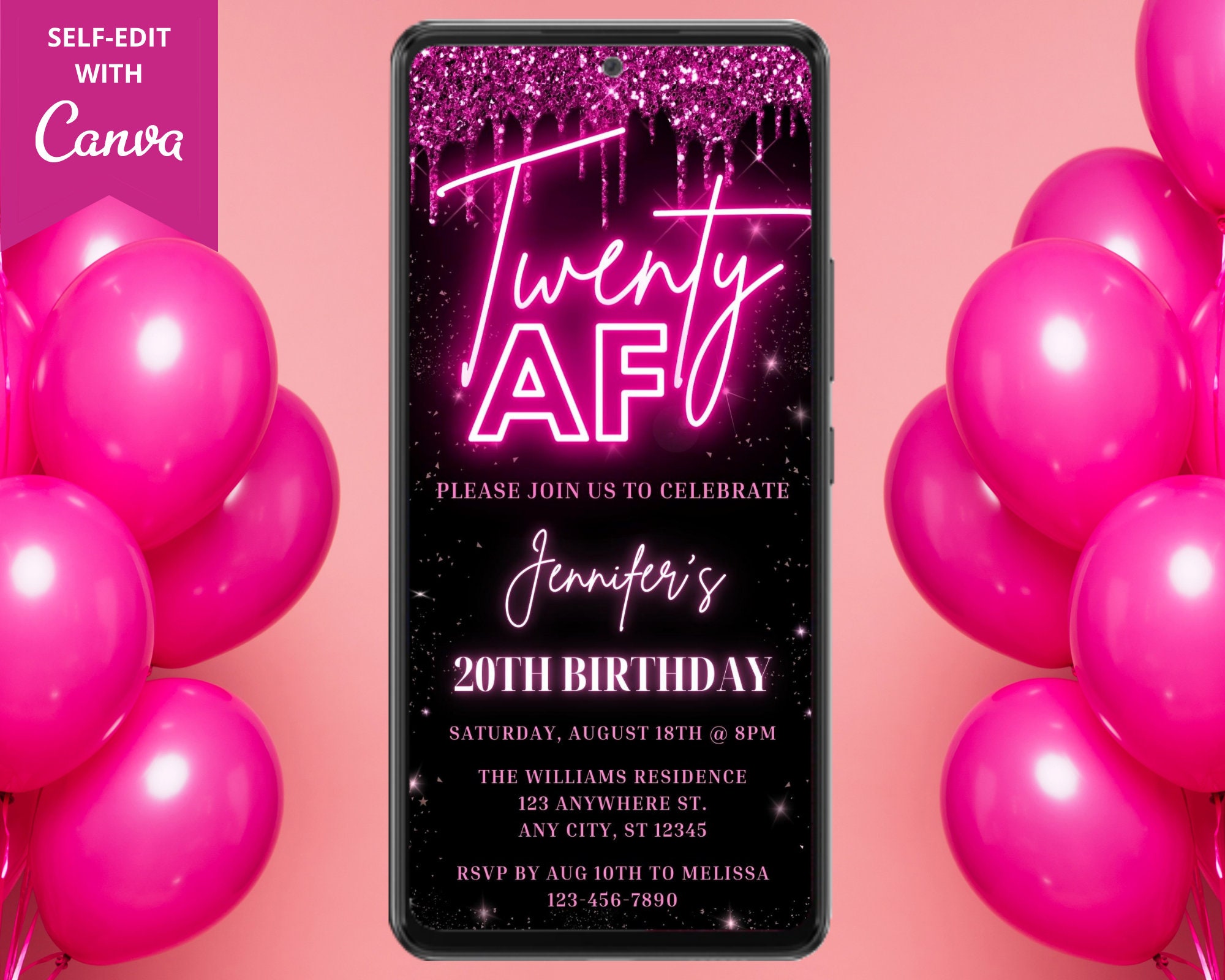 Verbal To 20 Birthday Invitation