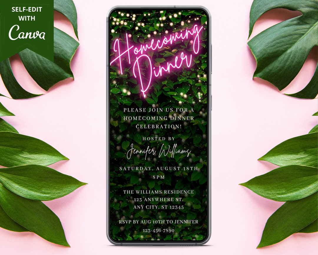 Electronic Homecoming Dinner Party Invitation Digital - Etsy