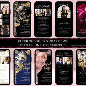 Digital Triple Graduation Invitation, Electronic Grad Party Invite ...