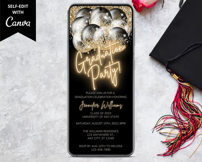 Electronic Graduation Party Invitation Digital Graduation - Etsy
