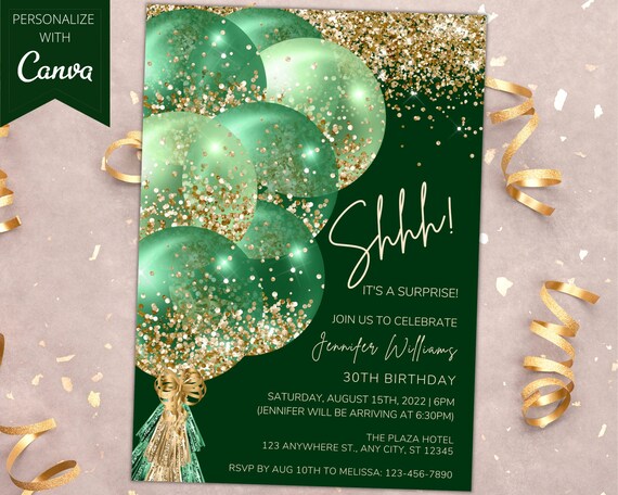 Plain Green Birthday Party Invitations Printable Birthday Leafy Green
