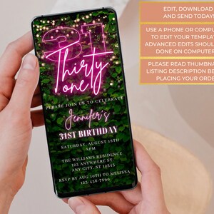 Digital 31st Birthday Party Invitation, Electronic Phone Text Message ...