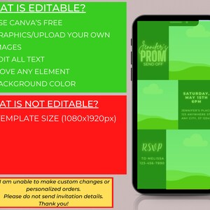 Digital Prom Send off Photo Template Gold Neon Party Invitation ...