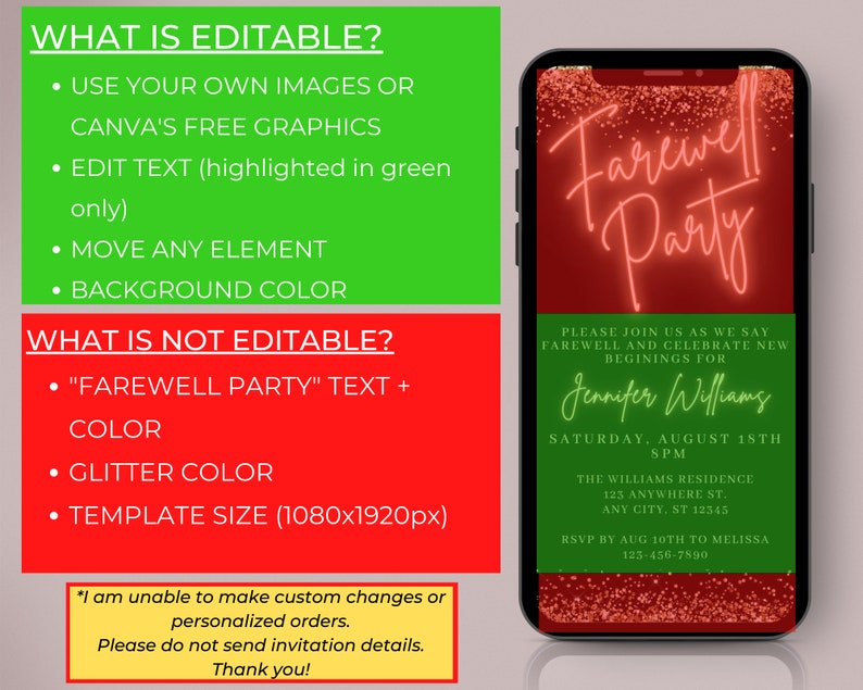 Electronic Farewell Party Invitation Digital Going Away Party - Etsy