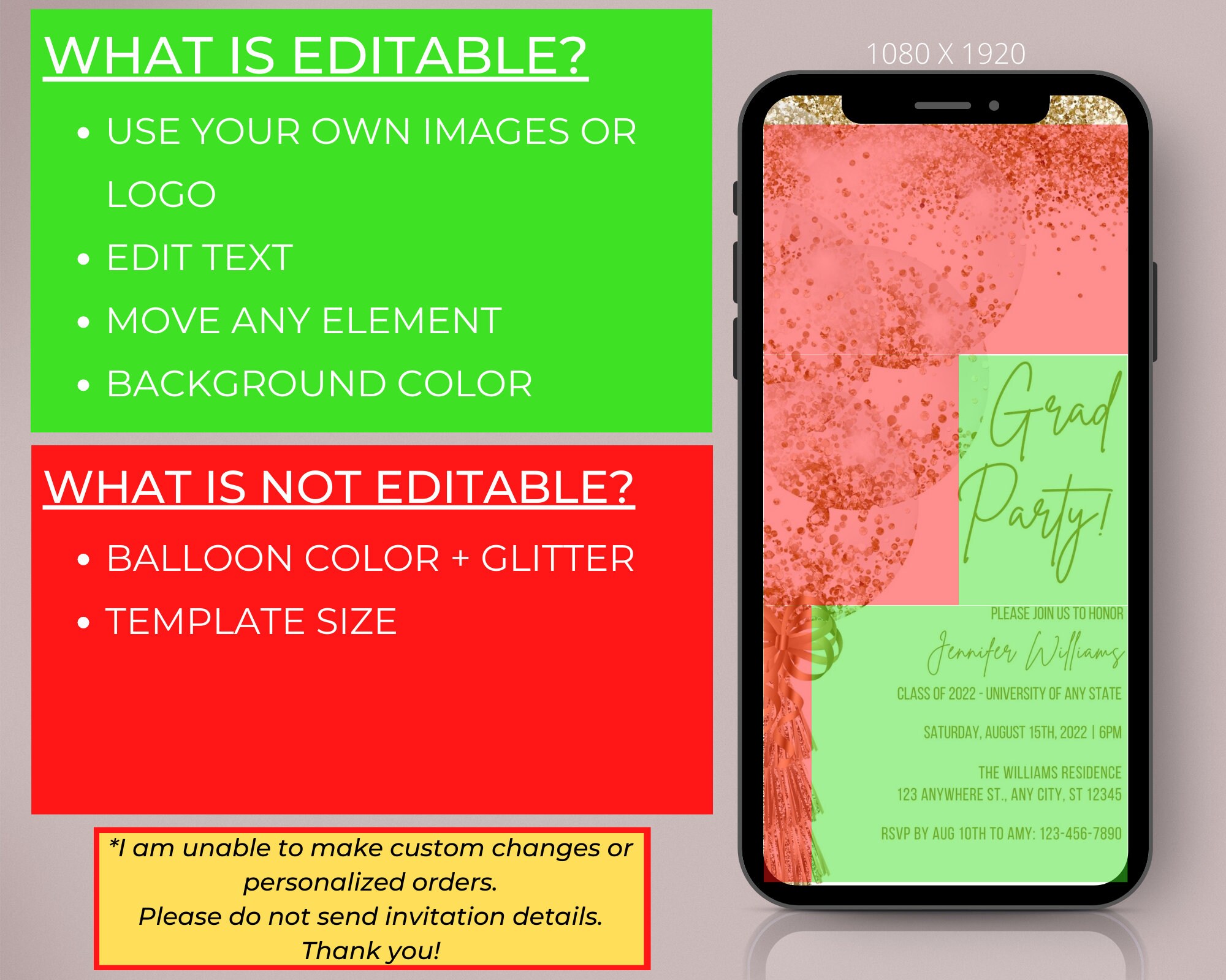 Digital Graduation Party Invitation Electronic Grad Party - Etsy