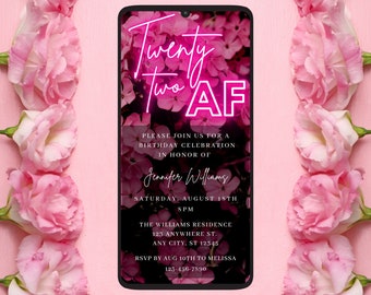 Birthday Invitation 22nd - Etsy