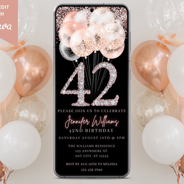 42nd Birthday Invitation - Etsy