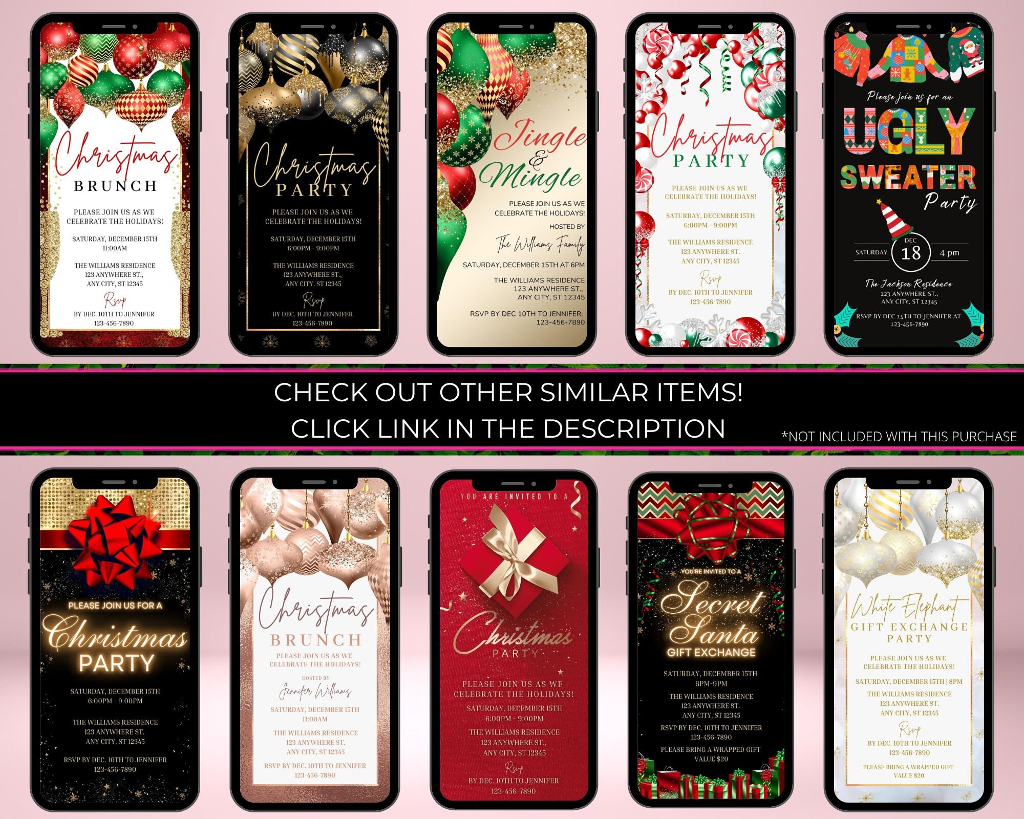 Digital Christmas Gift Exchange Invitation Electronic White - Etsy