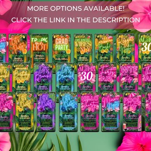 Editable Tropical Hello Thirty 30th Birthday Welcome Sign, Pink Neon ...