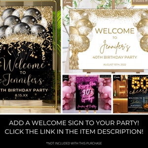 Editable Rainbow Gold Glitter Balloons Birthday Party Invitation ...