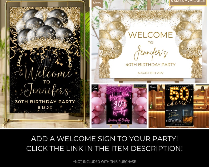 Editable Rainbow Gold Glitter Balloons Birthday Party Invitation ...