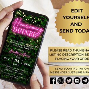 Electronic Homecoming Dinner Party Invitation, School Party, Digital ...