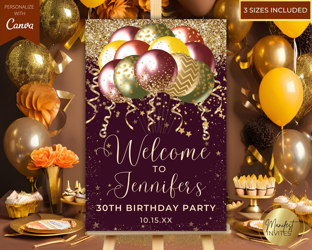 Editable Fall Themed Birthday Party Welcome Sign Template, Birthday ...
