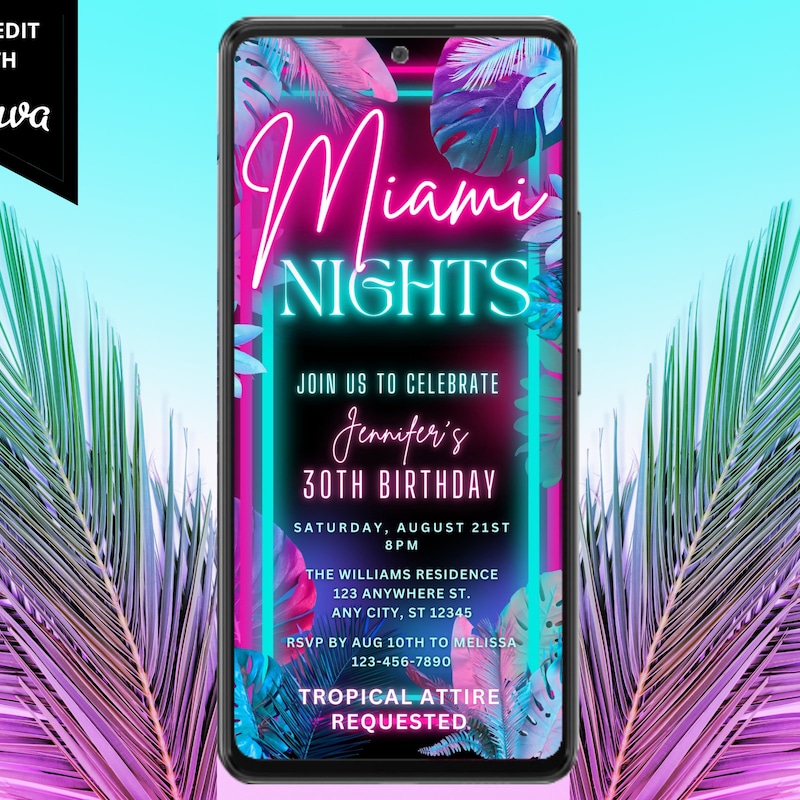 Miami Vice Invitations - Etsy
