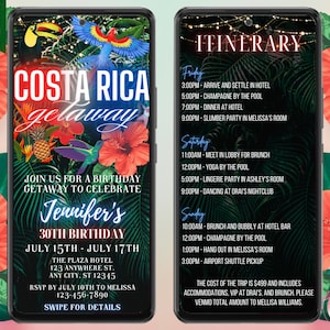 Electronic Tropical Costa Rica Getaway Birthday Trip Itinerary ...
