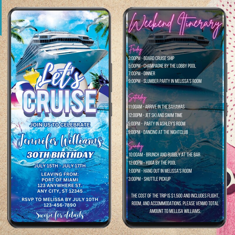 Cruise Wedding Invitation - Etsy