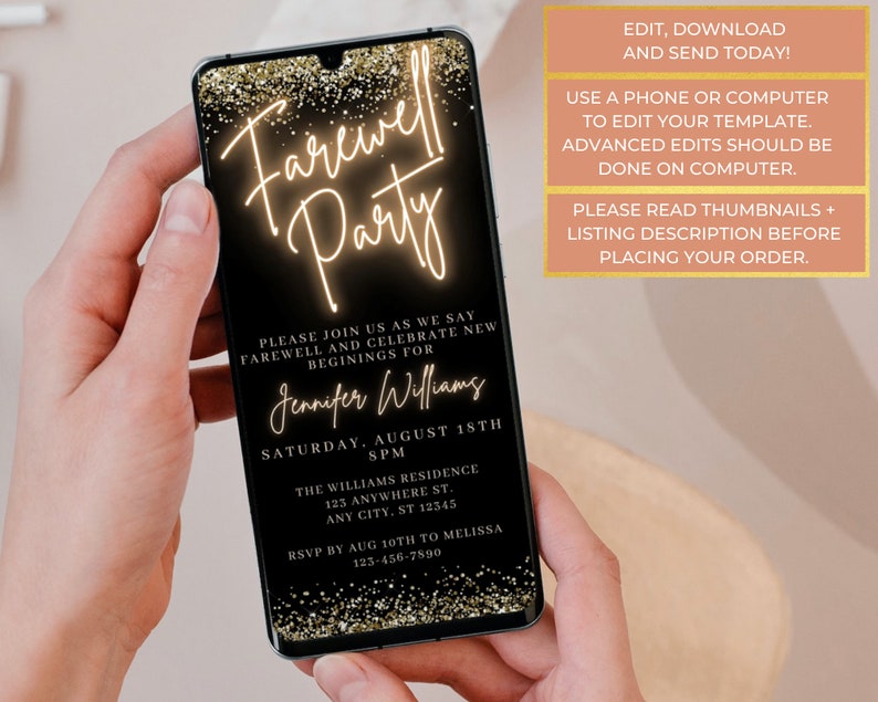 Electronic Farewell Party Invitation Digital Going Away Party - Etsy