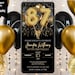 Digital 87th Birthday Party Invitation, Black and Gold Balloons, Adult ...