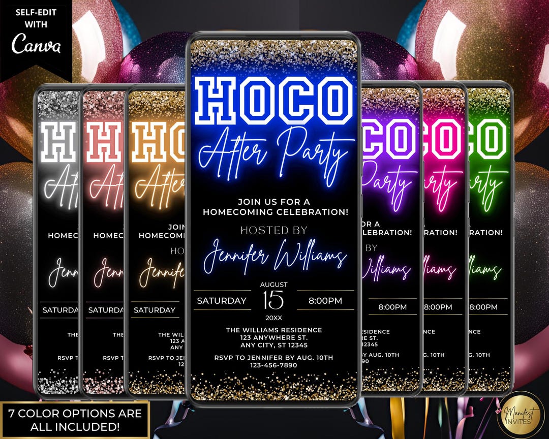 Digital Homecoming After Party Invitation, Back to School, HOCO Party ...