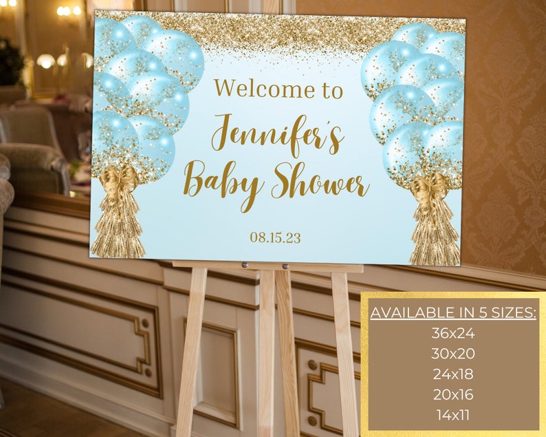 Printable Boy Baby Shower Welcome Sign Editable Baby Shower - Etsy