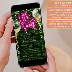 Digital Birthday Invitation Electronic Birthday Party Invite - Etsy
