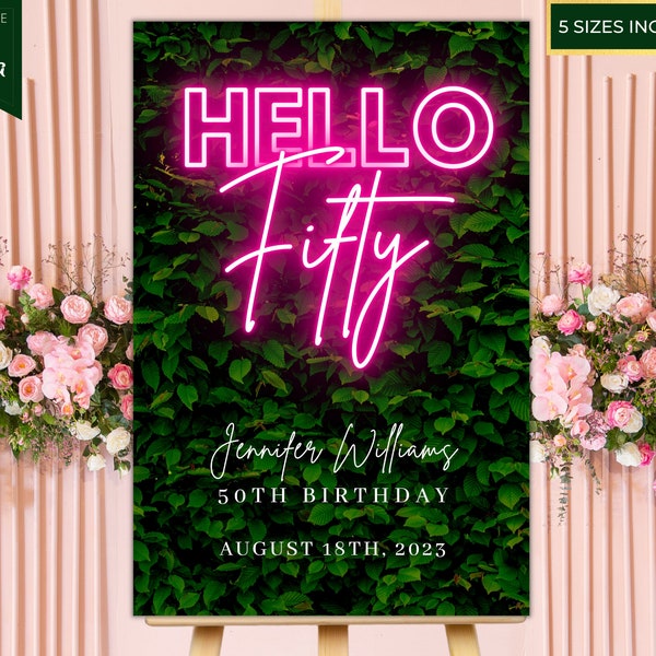 Happy 50th Birthday Neon Sign - Etsy