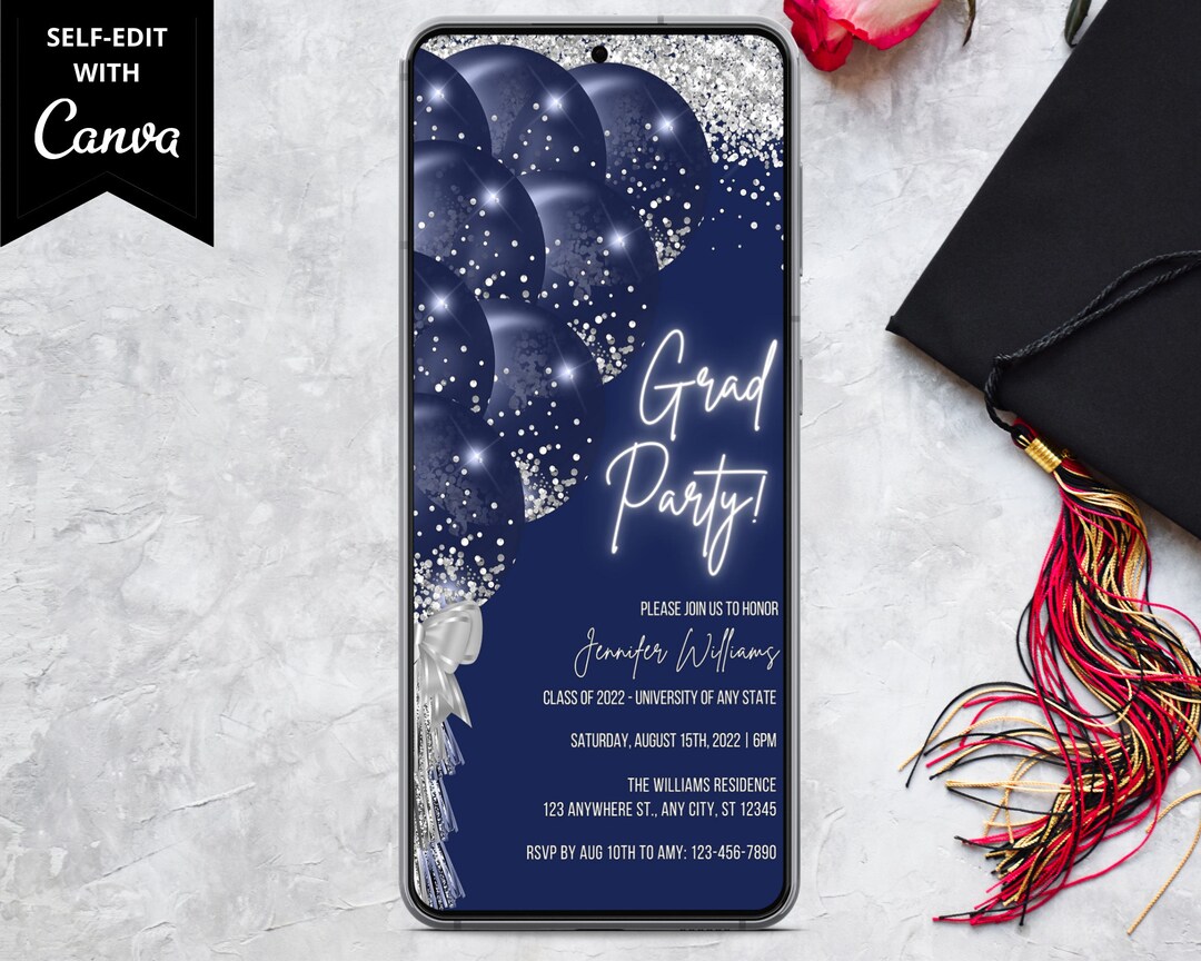 Digital Graduation Party Invitation Electronic Grad Party - Etsy