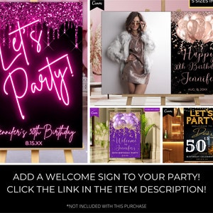 Editable Let's Drink Blue Neon Bar Menu Template, Printable Signature ...