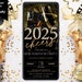 Digital 2025 New Years Party Invitation, Electronic Phone Evite, Gold ...