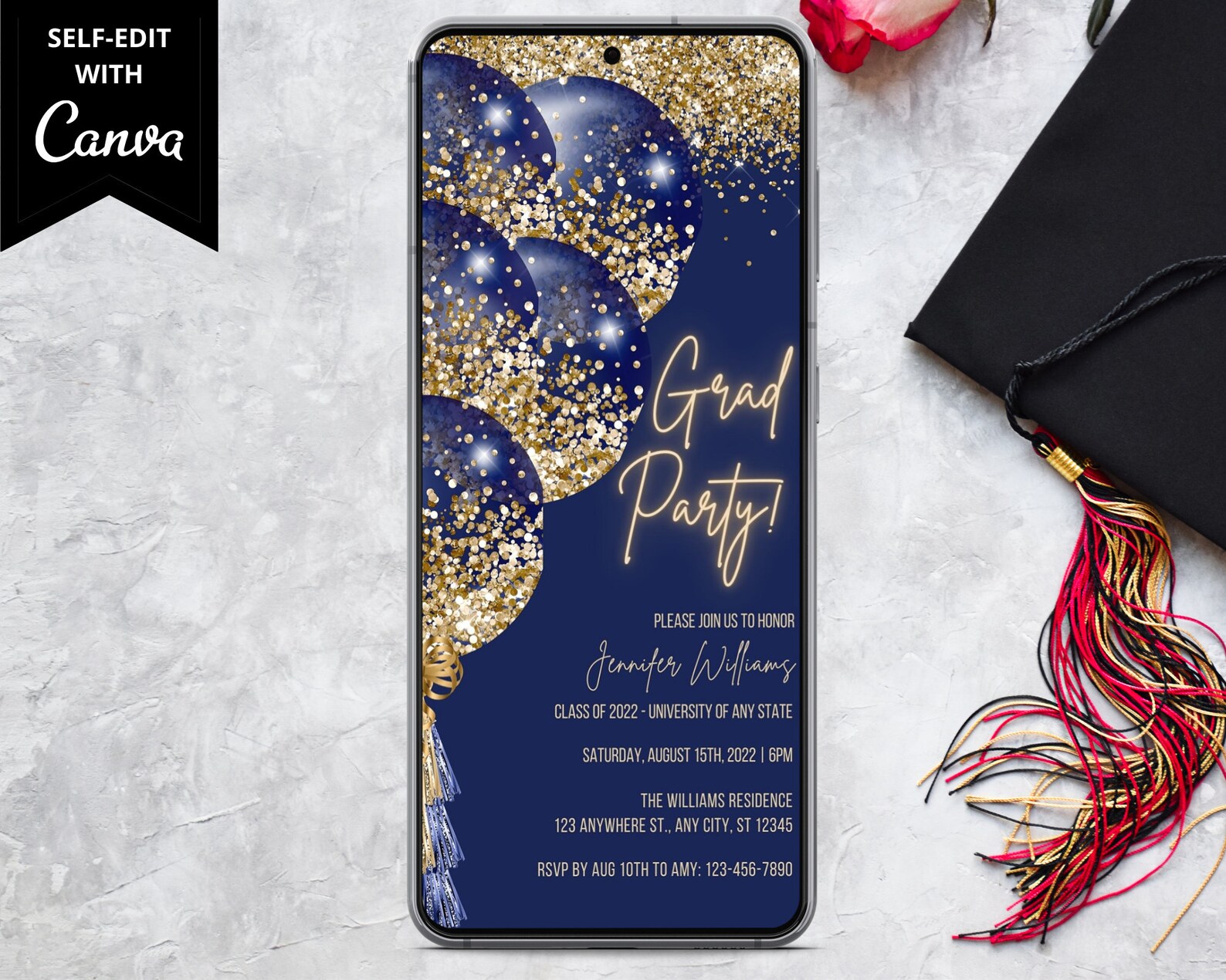 Digital Graduation Party Invitation Electronic Graduate - Etsy