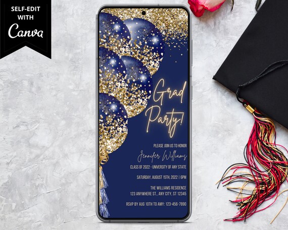 Digital Graduation Party Invitation Electronic Graduate - Etsy