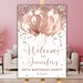 Printable Pink Rose Gold Glitter Balloons Welcome Sign, Birthday Party ...