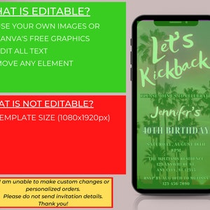 Digital Lets Kickback Birthday Party Invitation, Electronic Phone Text ...