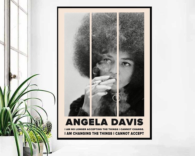Póster Retrato de Angela Davis 1971 Feminista, Poder e Igualdad, Cita ...