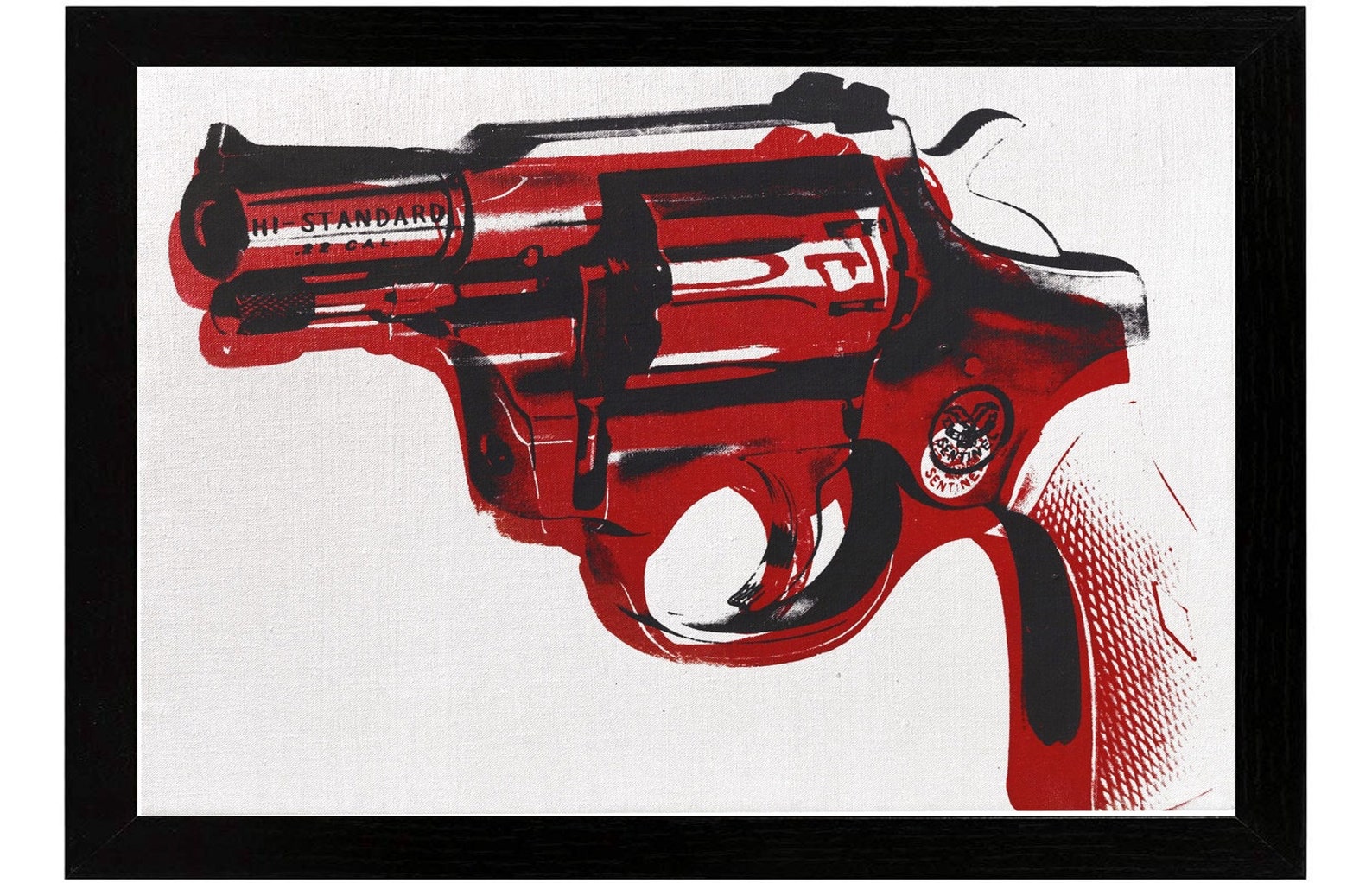 Wall Art Canvas Painting 'red Gun Art ' Bathroom | Etsy
