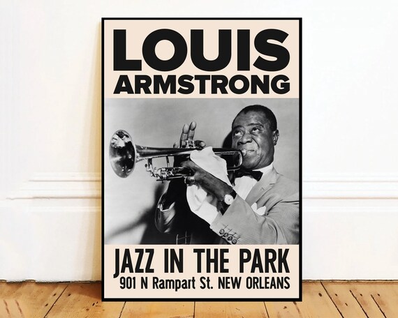 Louis Armstrong Wall Art Canvas Painting Poster Bathroom Wall - Etsy