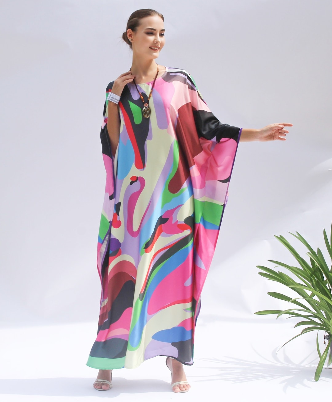 Fun Kaftan Colorful Beach Wear Kaftan Happy Kaftan Resort - Etsy
