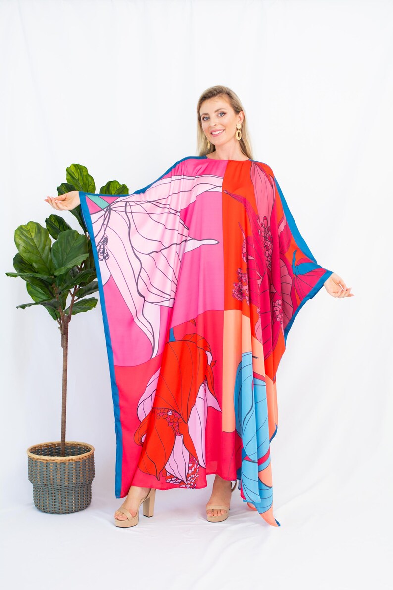 Pink Silk Caftan Silk Kaftan Plus Size Luxury Silk Kaftan - Etsy