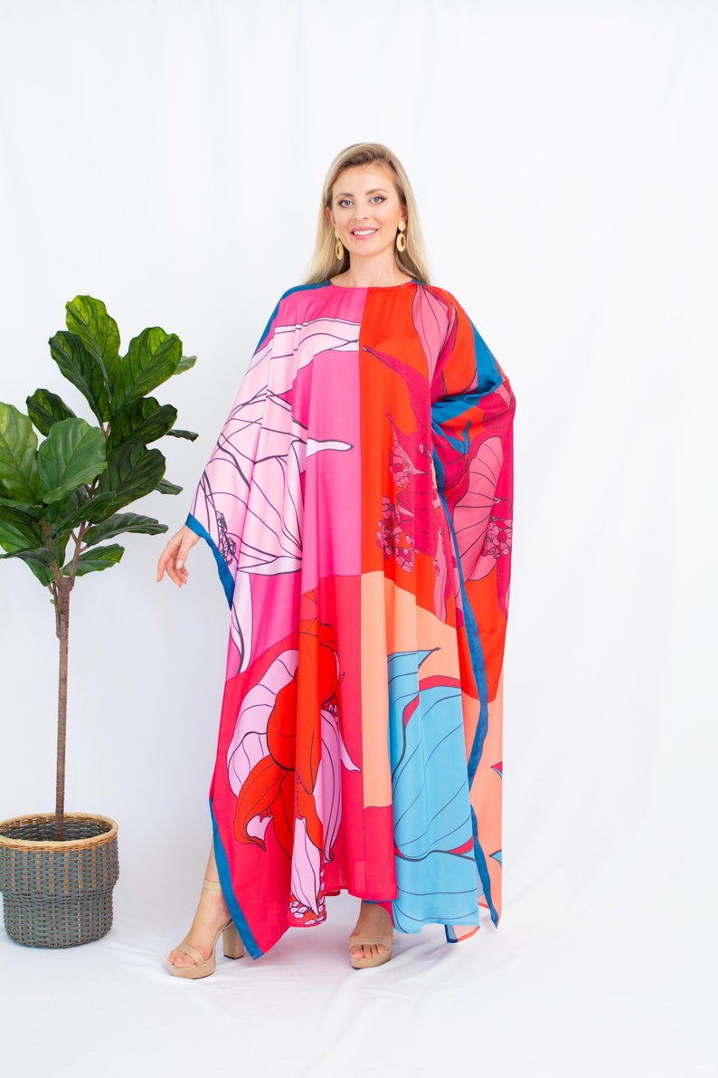 Pink Silk Caftan Silk Kaftan Plus Size Luxury Silk Kaftan - Etsy
